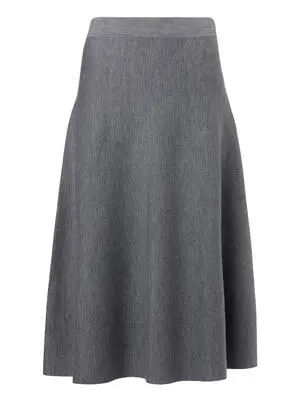 Jardin Des Orangers Wool High-rise Midi Skirt - Grey