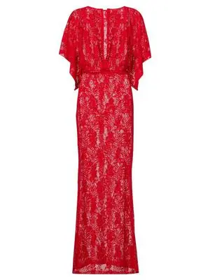 Norma Kamali Obie Lace Gown - Red