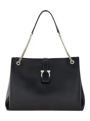 FERRAGAMO Ferragamo Tote Bag With Fringe Detail Black