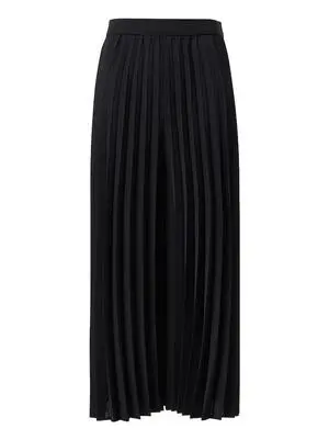 JOSEPH Airy Plissé Cropped Culottes - Black