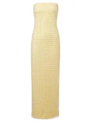 Remain Birger Christensen Embellished Strapless Gown - Yellow