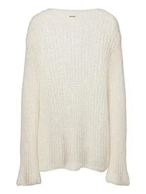 Khaite Elowen Open-knit Cotton-blend Sweater - White