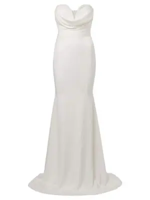 Alex Perry Bridal Crêpe Satin Gown - White