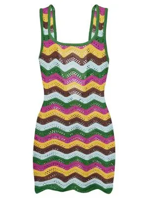 BANANHOT Lindsay Striped Crochet Mini Dress - Multicoloured