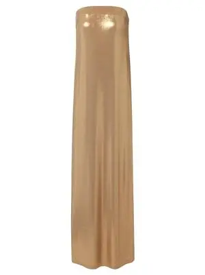 Norma Kamali Strapless Lamé Gown - Gold