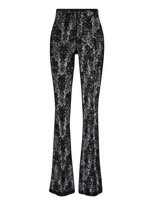 Norma Kamali Lace Flared Pants - Black