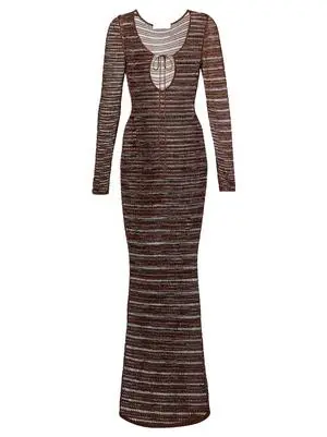 AYA MUSE Open-knit Maxi Dress - Brown