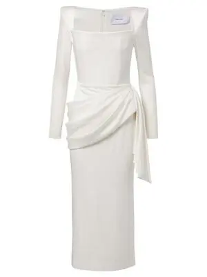 Alex Perry Draped Bustier Gown - White