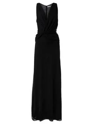 Christopher Esber Twisted Halter Gathered Ruched Gown - Black