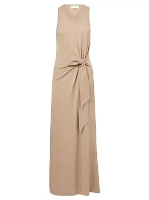 LISA YANG Angeline Cotton And Cashmere Maxi Dress Beige