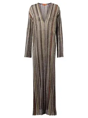 Missoni Striped Sequined Lamé Maxi Dress - Multicoloured
