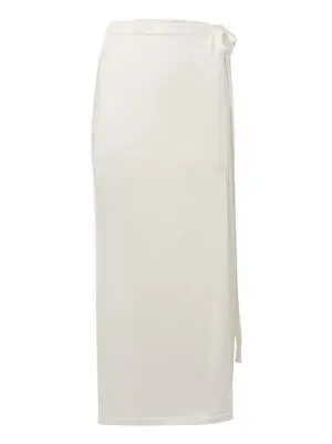 TOTEME Cotton And Silk Midi Skirt - White