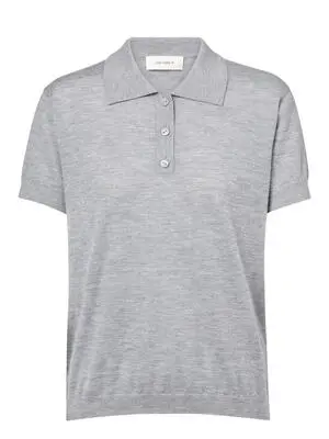 LISA YANG Nai Knitted Cashmere Polo Shirt - Grey