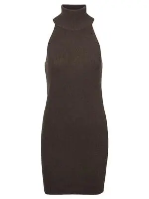 LISA YANG Lisa Cashmere Turtleneck Mini Dress - Brown