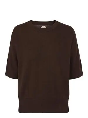 Jardin Des Orangers Cashmere V-neck Top - Brown