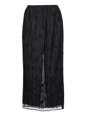TOTEME Embroidered Plissé Tulle Midi Skirt - Black