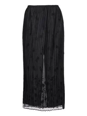 TOTEME Embroidered Plissé Tulle Midi Skirt - Black
