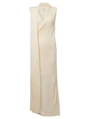 TOTEME Draped Scarf-detail Jersey Wrap Dress - White