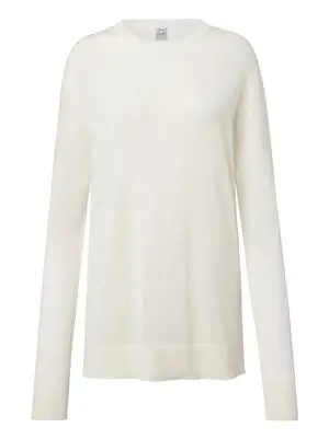 TOTEME Oversized Crewneck Sweater - White