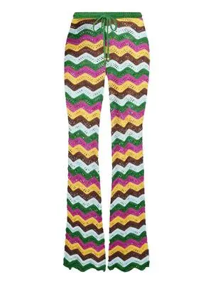 BANANHOT Kim Crochet Cotton-blend Straight Pants - Multicoloured