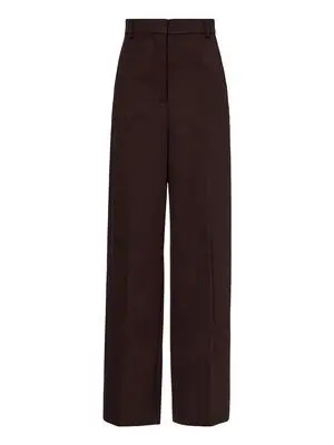 Stella McCartney High-rise Wide-leg Wool Pants - Burgundy
