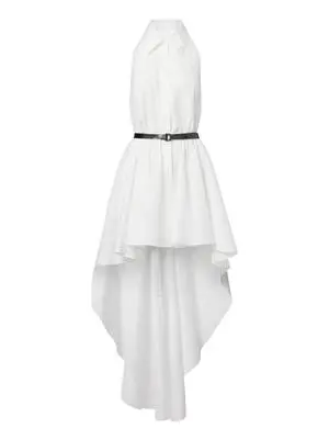 Norma Kamali Halterneck Habotai Minidress - White