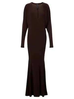 Norma Kamali Draped Jersey Gown - Brown