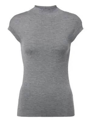 Jardin Des Orangers Wool Mockneck Top - Grey