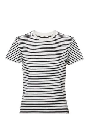 FRAME Striped Organic Cotton T-Shirt Black