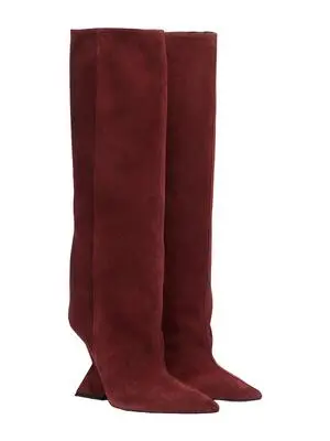 Attico Cheope 105 Suede Knee-high Boots - Burgundy