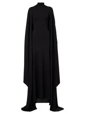 Balenciaga Caped Jersey Gown - Black