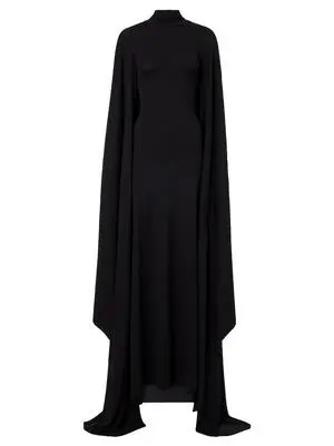 Balenciaga Caped Jersey Gown - Black