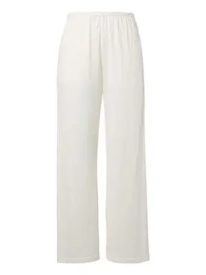 TOTEME Cotton And Silk Straight Pants - White
