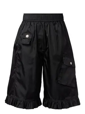 GANNI Ruffled Cargo Shorts - Black