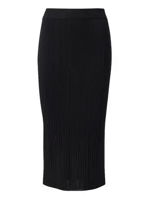 JOSEPH Ribbed-knit Midi Skirt - Black
