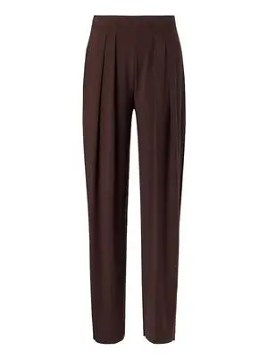 Norma Kamali High-rise Wide-leg Jersey Pants - Brown