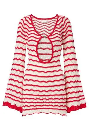 BANANHOT Rey Knitted Cotton-blend Minidress - Red