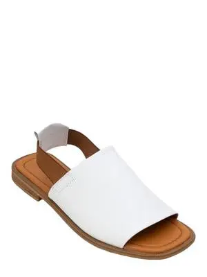 FOREVER & ALWAYS SHOES Fuela Leather Flat Sandals - White Leather