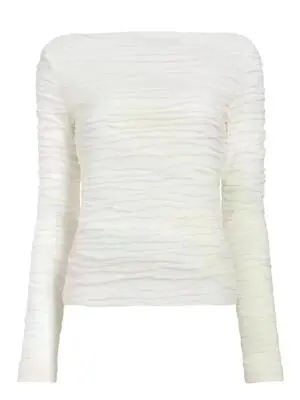 Proenza Schouler White Label Ruched Long-sleeve Top - White