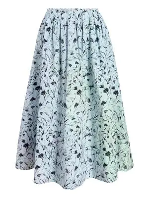 Proenza Schouler White Label Floral-print Gathered Midi Skirt - Blue