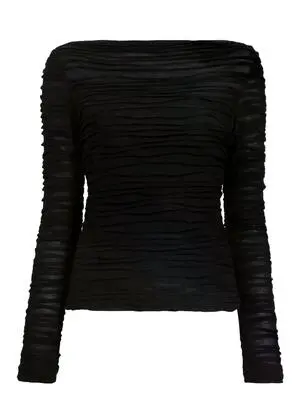 Proenza Schouler White Label Ruched Long-sleeve Top - Black