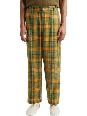 THE ELDER STATESMAN Plaid Norm Cashmere And Wool Pants