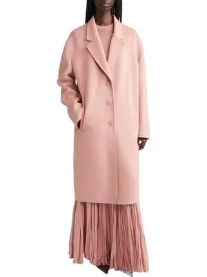 Michael Kors Slouch Virgin Wool Coat Rosette