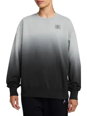JORDAN Flight Fleece Dip-dye Crewneck Sweatshirt - Light Smoke Grey