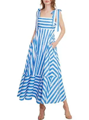 FREEMARKET Tie Strap Maxi Dress - Blue