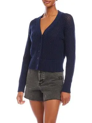 Fifteen Twenty Ellen Open Stitch Cardigan - Navy
