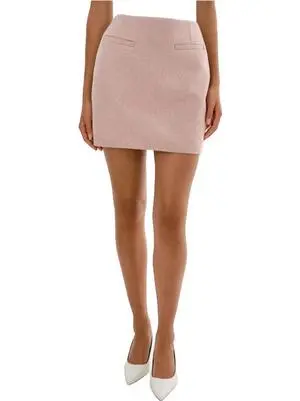 LAMARQUE Candela Double Face Wool Mini Skirt - Heather Pink