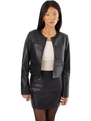 LAMARQUE Lamarque Linette Leather Jacket Black