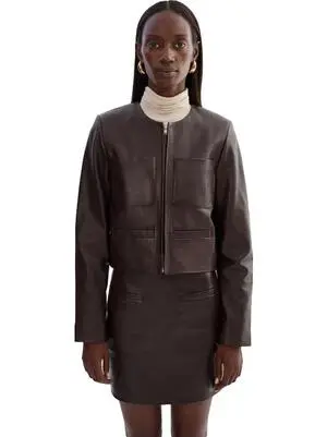 LAMARQUE Linette Leather Jacket - Dark Brown