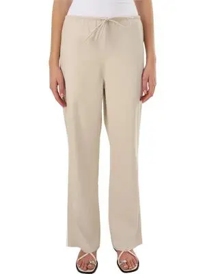 LAMARQUE Faux Leather Relaxed Pant - Bone
